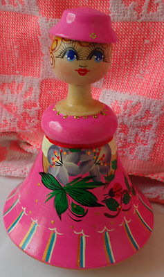 music Russian hand painted Pink girl lady Rolly Polly 5.5'' | eBay
