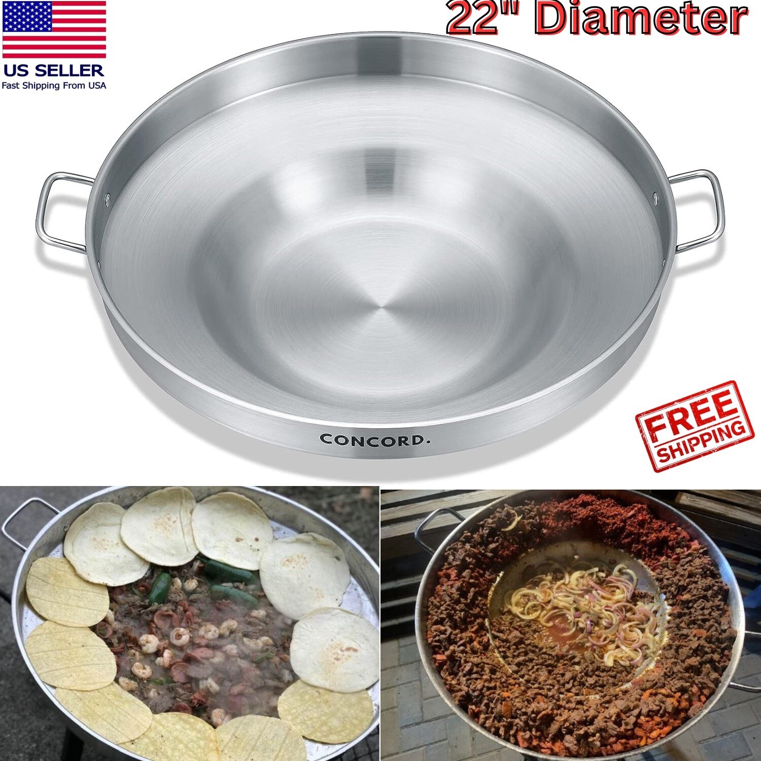 22" Discada BBQ Cooking Disc Comal Frying Bowl Cookware Firecamp ...