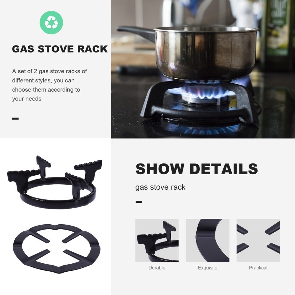 2 Pcs Gas Stove Racks Cooker Wok Support Rings Auxiliary for Burner | eBay
