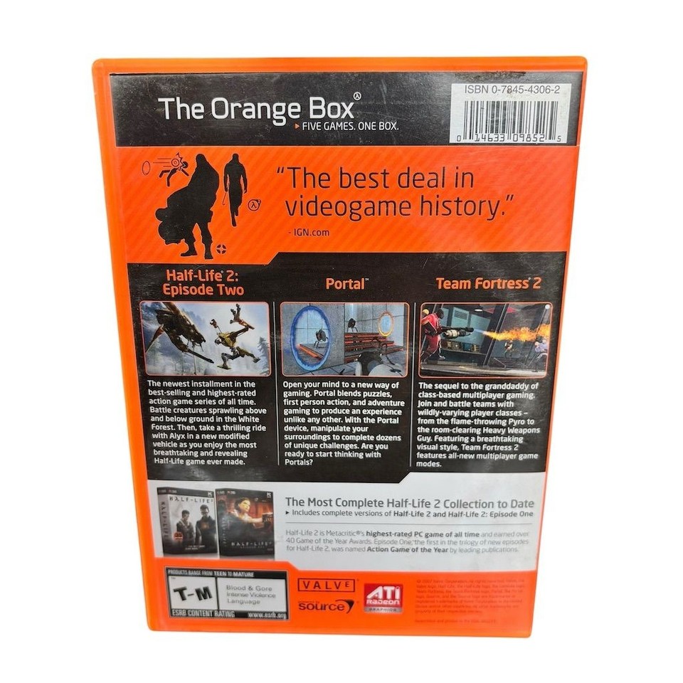 The Orange Box PC DVD-ROM Half-Life 2 Portal Team Fortress 2 Game Set ...