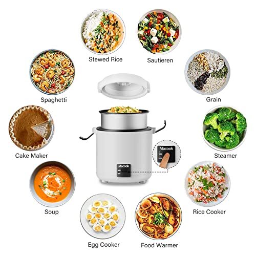 Mini Rice Cooker 1-1.5 Cups Uncooked(3 Cups Cooked), Rice Cooker 0.3L ...
