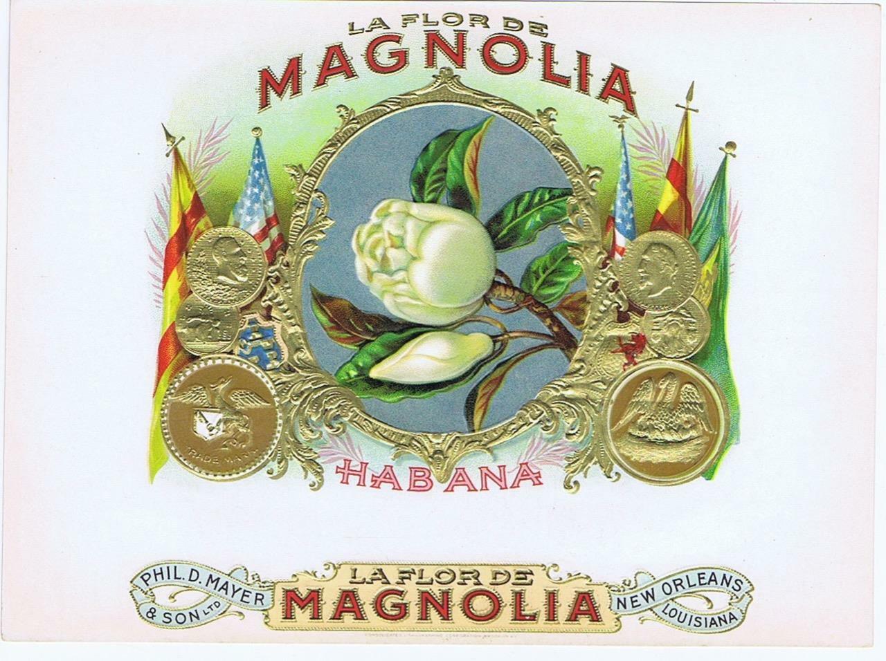 Magnolia original cigar box label Phil D. Mayer & Sons New Orleans ...