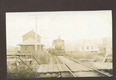 REAL PHOTO RAYMOND WASHINGTON RAILROAD DEPOT TRAIN STATION POSTCARD ...