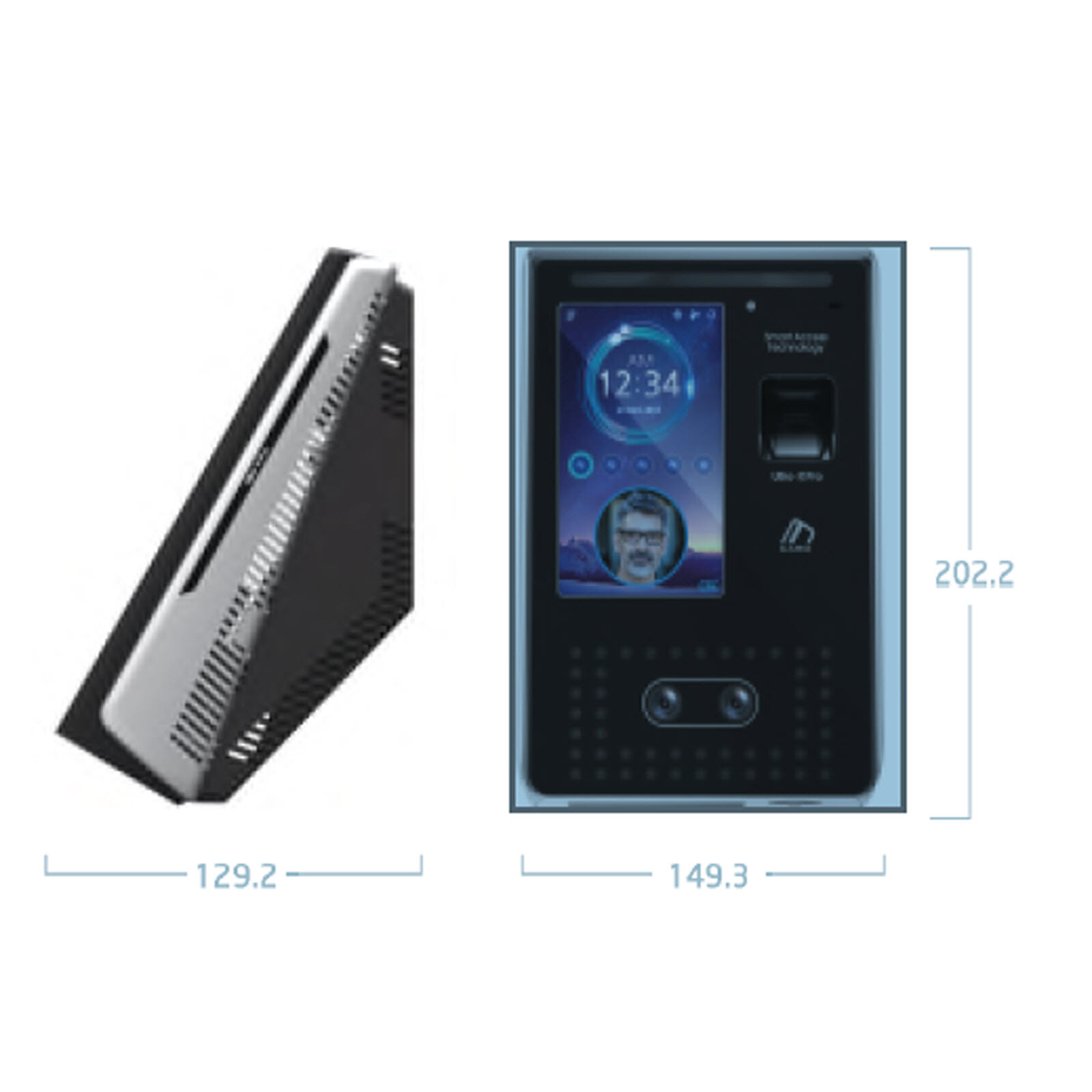 Virdi UBio-X Lite Face Fingerprint Recognition MF+EM Acess Control Card ...