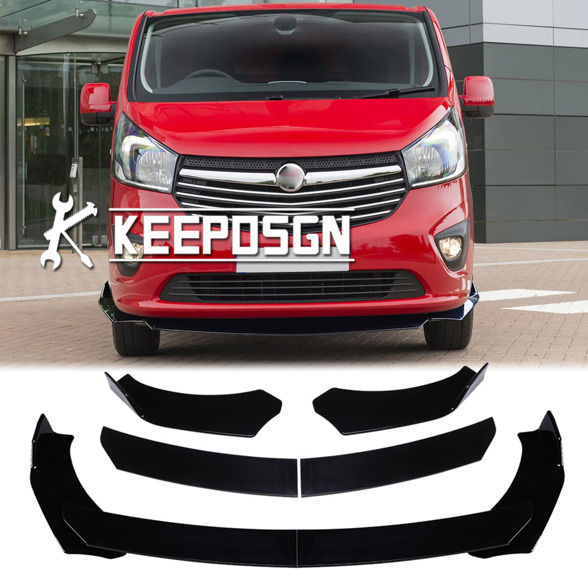 For VAUXHALL VIVARO Gloss Front Bumper Lip Splitter Spoiler Lower Chin ...