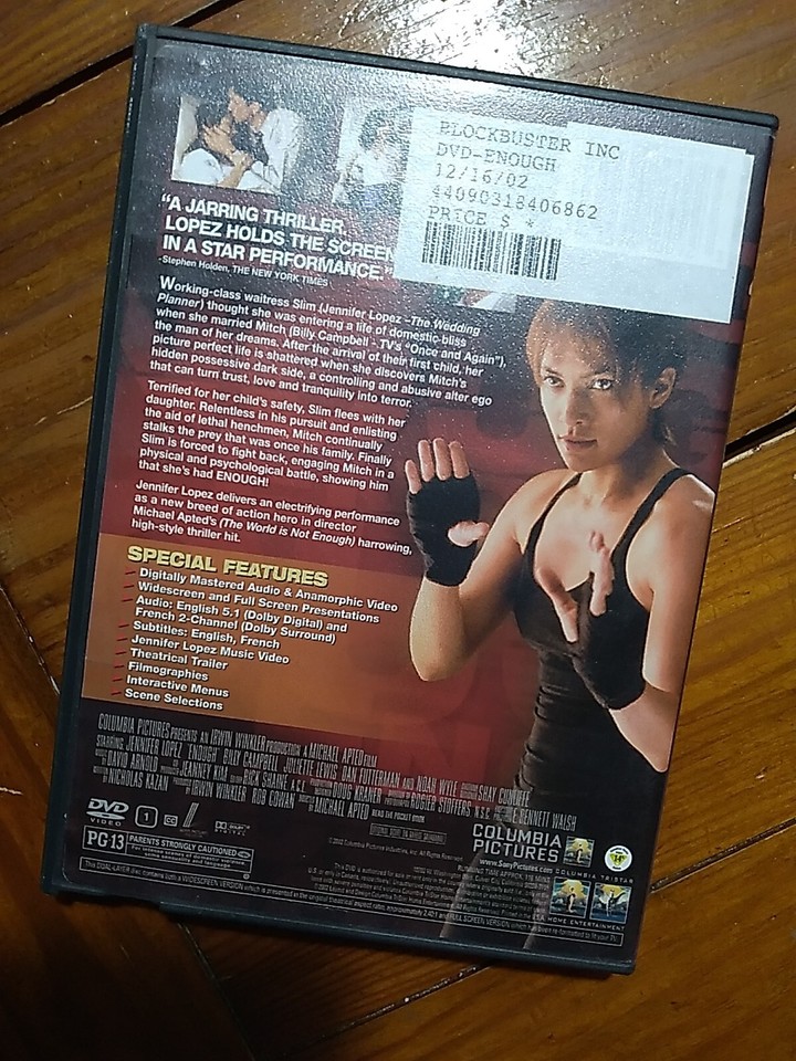 Enough (DVD) 2002 - Jennifer Lopez - Ex Blockbuster Rental | eBay