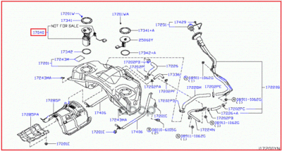 17040-1BA0D Nissan Fuel pump-in tank 170401BA0D, New Genuine OEM Part ...