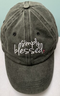 Ladies Simply Blessed Embroidered Baseball Cap Adjustable Sz Black ...