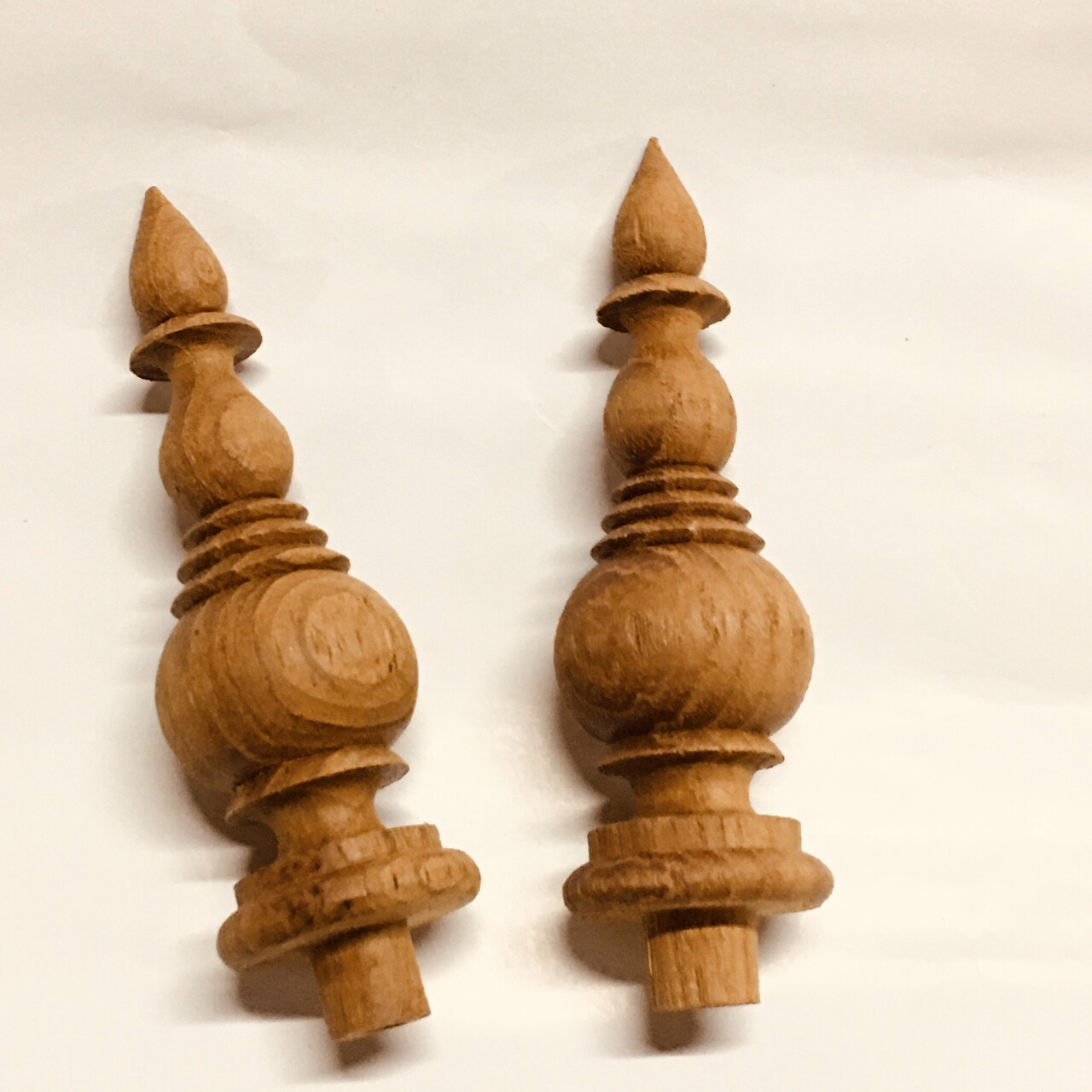 4Pcs Teak Wood Finials Pagoda shape Antique clock Furniture Decor DIY ...