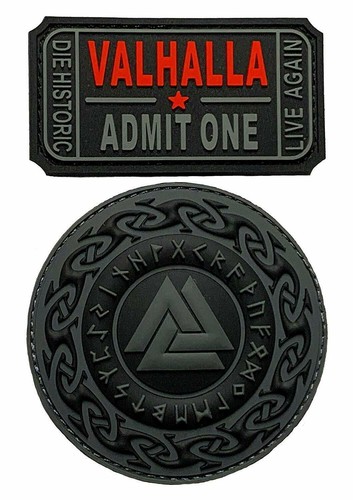 Viking Valknut Odin Ticket to Valhalla Admit One Patch (2PC Bundle -PVC ...