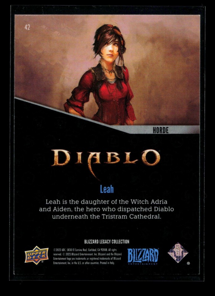 Leah #42 Horde Red Diablo Blizzard Legacy Card | eBay