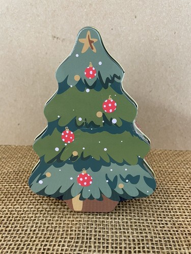 Small 6" Decorative Metal Christmas Tree Tin | eBay