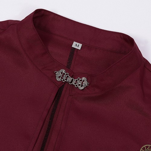 Halloween Medieval Retro Cape Men’s Bead Chain Hooded Cloak Performance ...