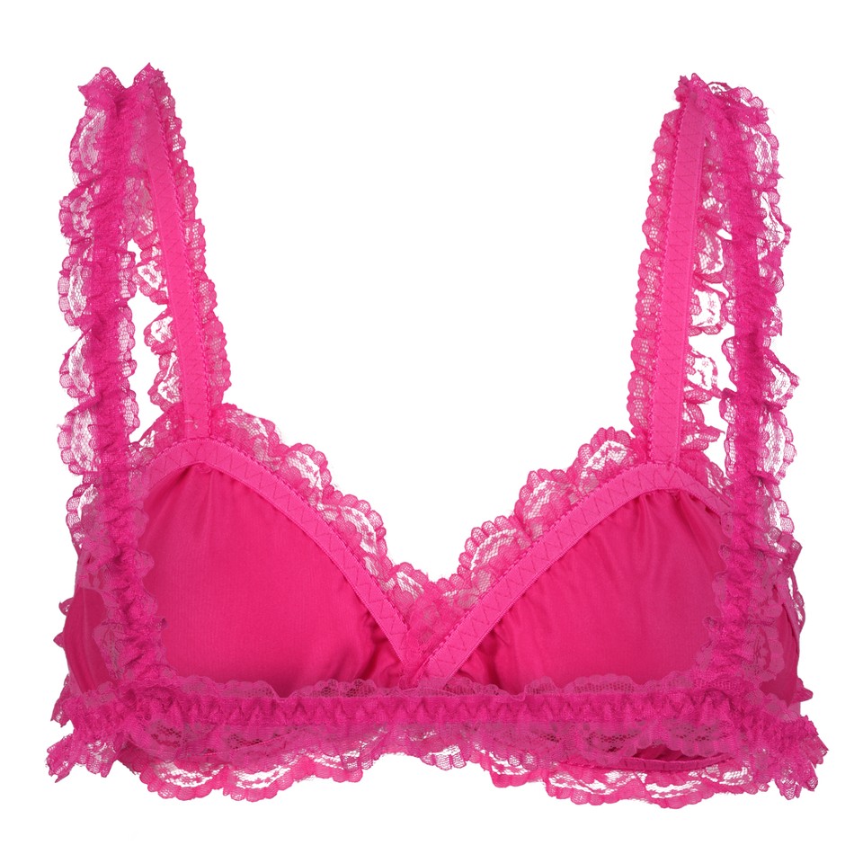 Satini Sissy Frilly Lace Fitted Satin Bralette Bra Sizes S to XXL | eBay