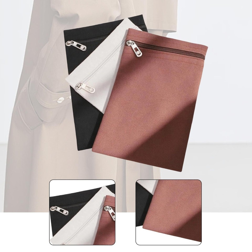 3Pcs Sew in Pocket with Zipper Coat Inside Pockets for Robes Hoodies ...