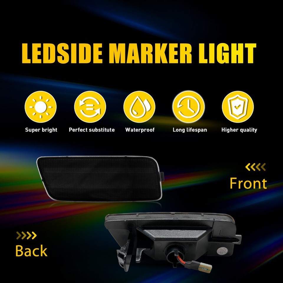 2X Front Left+Right Amber LED Side Marker Light For Volkswagen MK6 GTI ...