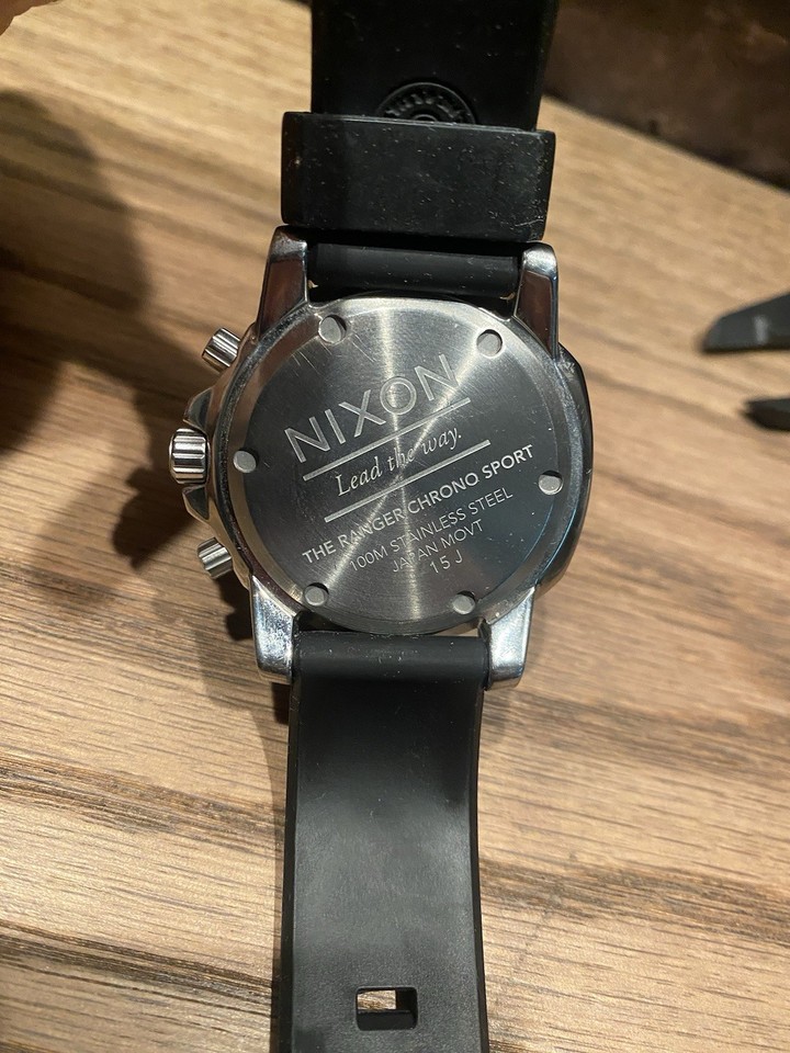 Rare Nixon Chrono Ranger Sport Watch. Blue Dial, Dive Bezel Rubber ...