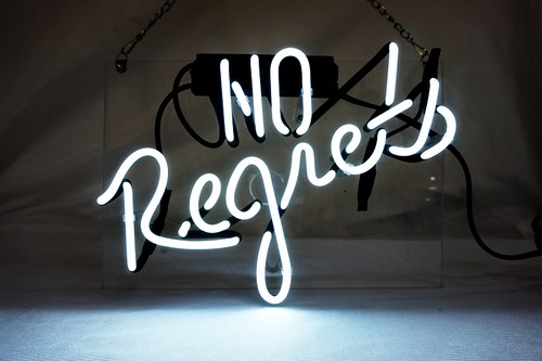 No Regrets Neon Sign Light Beer Bar Pub Wall Hanging Real Glass Tube ...