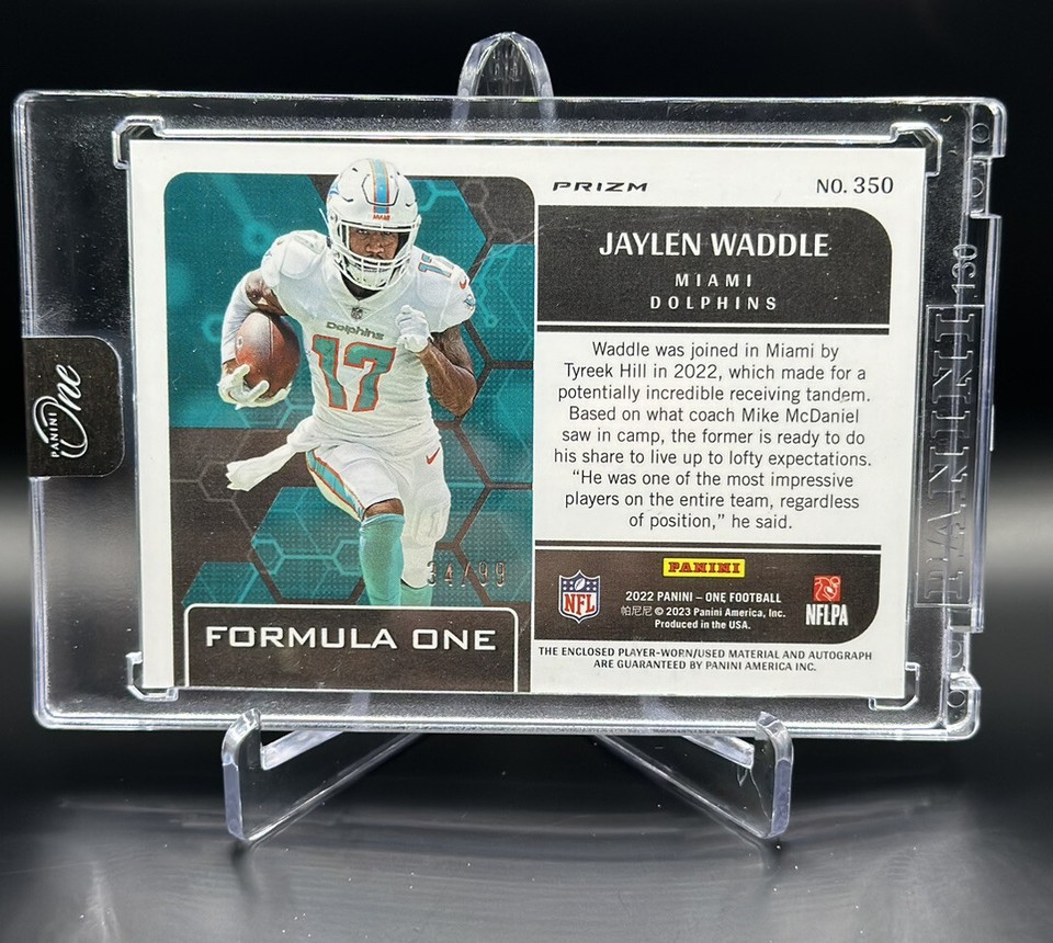 2022 Panini One - Jaylen Waddle /99 Formula One Prism- Player Worn 4 ...