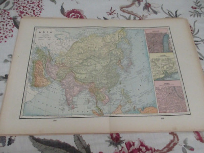 1905 MAP ASIA AND MAJOR CITIES CRAM'S MODERN ATLAS ,22 X 14.5 | eBay
