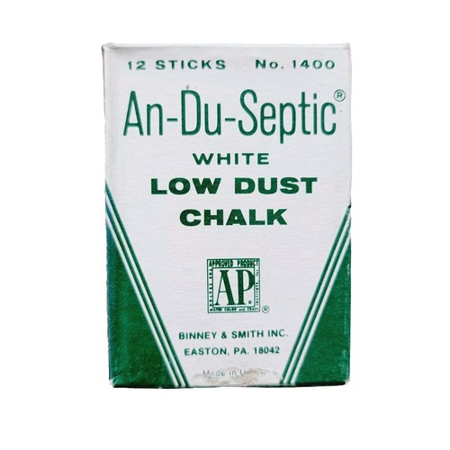 Vintage An-Du-Septic No.1400 Binney Smith White Dustless Chalk 12 ...