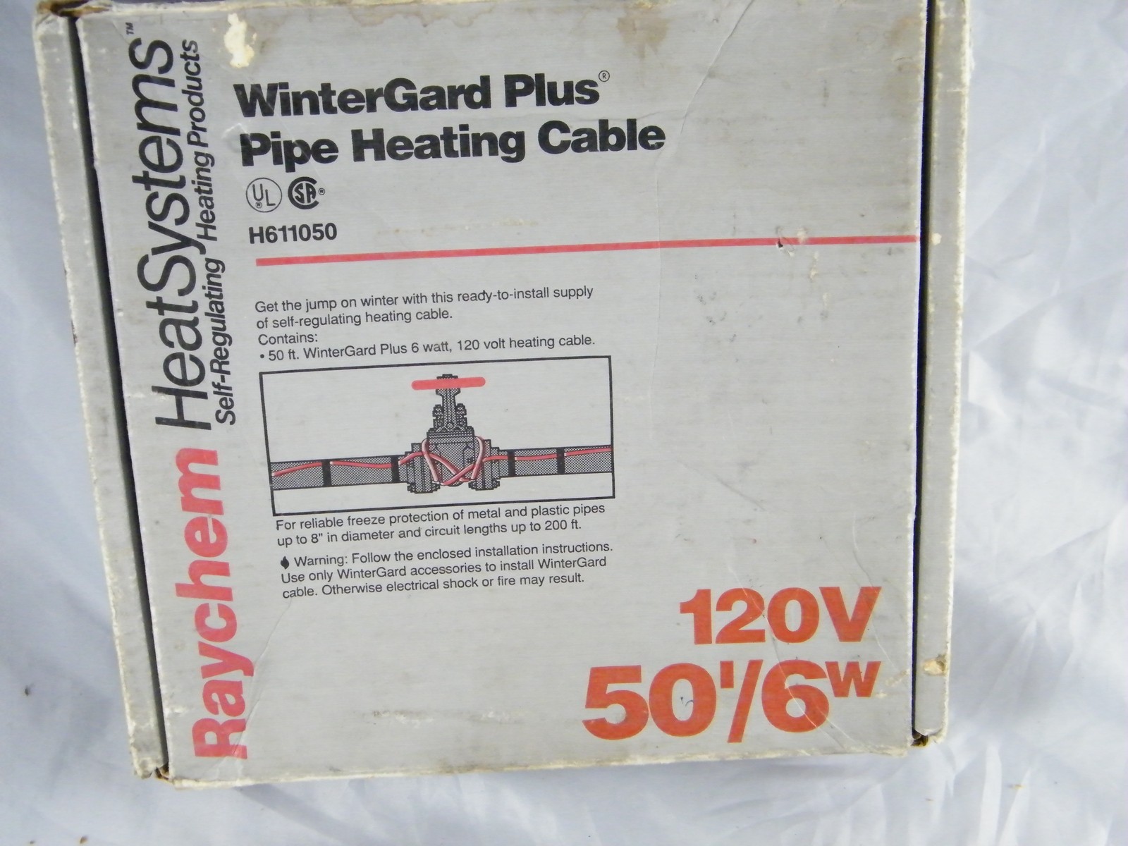 Raychem H611050 50 FT 120v Pipe Freeze Protection Heating Cable for ...