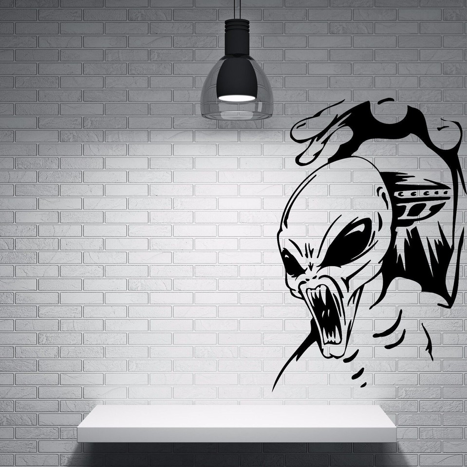 Ufo Alien Vinyl Wall Sticker Image Alien Rational Being Different ...