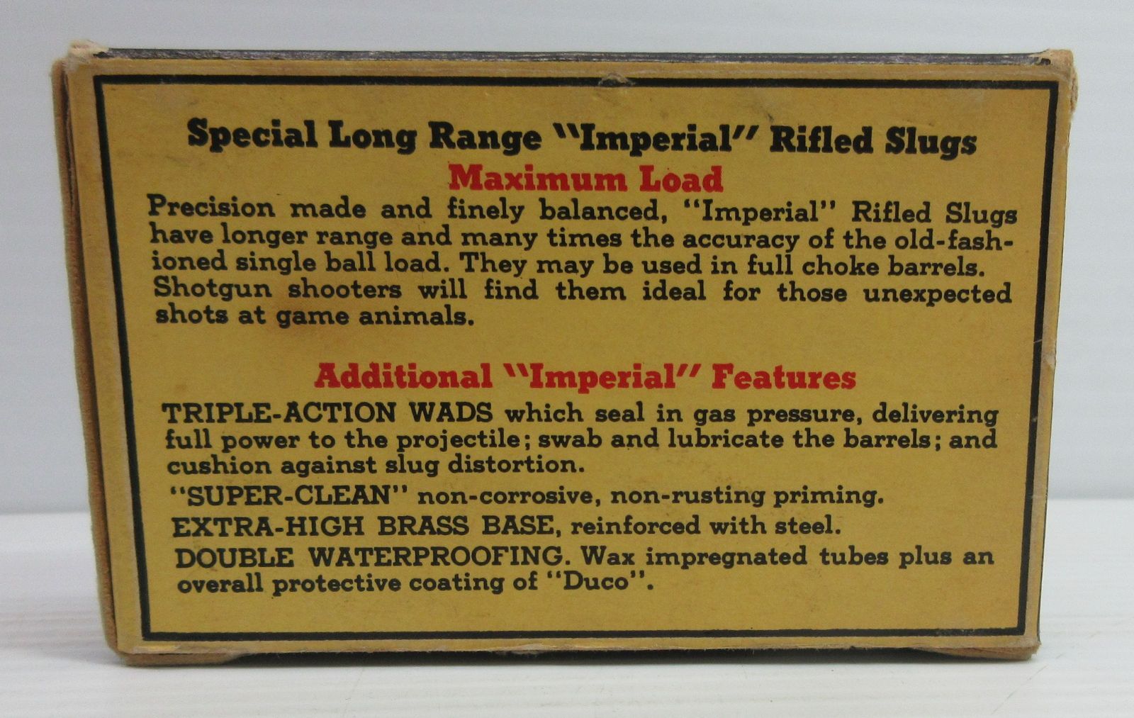 C-I-L 12 Gauge Imperial Special Long Range Rifled Slugs Cardboard Box ...