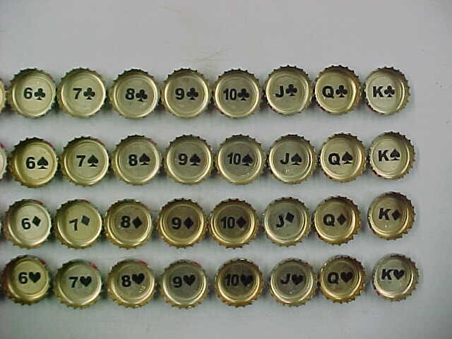 52 CARDS FULL DECK PABST BLUE RIBBON BOTTLE CAPS! NO DENTS ...