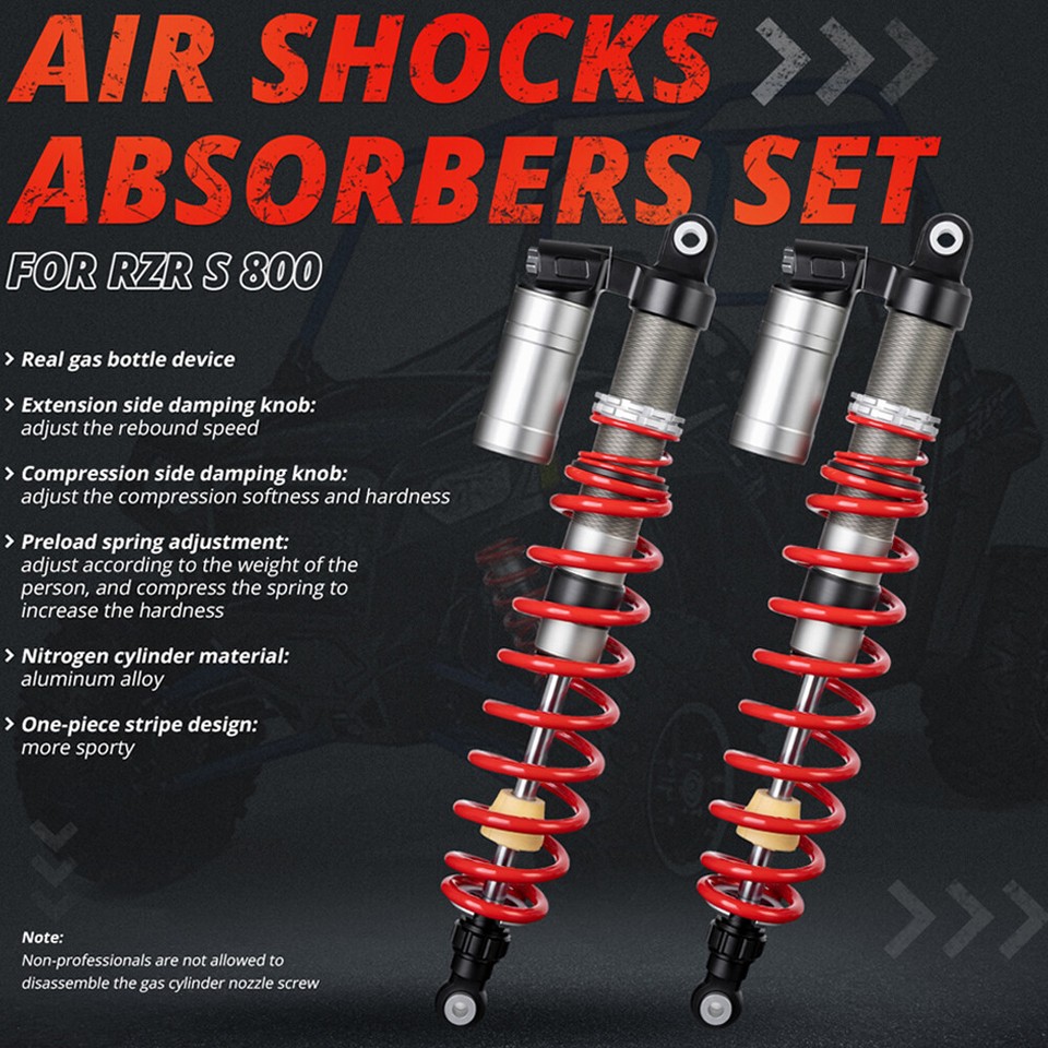 1 PAIR STAGE 5 FRONT AIR SHOCKS ABSORBER FOR POLARIS RZR S 800 2009 ...