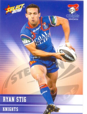2012 Select NRL Champions Common Card 95 Ryan Stig - Newcastle Knights ...