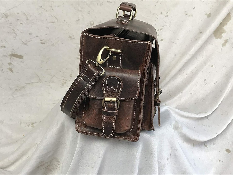 Camera Bag Genuine Leather New Vintage Shoulder for Canon Nikon SLR ...