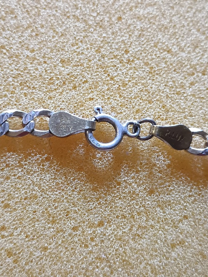 925 Sterling Silver P.LUX Italy Figaro Chain Necklace 22" | eBay