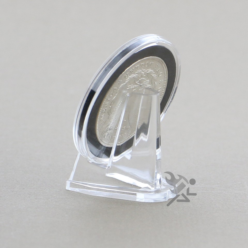 Currency & Coin Slab Display Stand Deluxe Easels with 1/2" Shelf, Clear ...