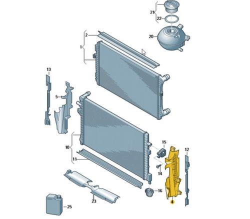 VOLKSWAGEN PASSAT B8 3G Left Radiator Air Deflector 3G0121283C | eBay