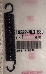 SPRING, EX PIPE; OEM HONDA NOS P/N 18332-ML3-680. FITS: 1989-1993 HONDA ...