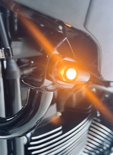 Micron AMBER mini turn signals Harley Dyna Sportster Softail | Chrome ...