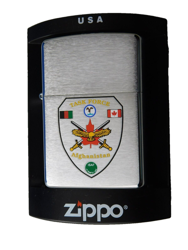 ZIPPO TASK FORCE AFGHANISTAN CANADA MILITARY ISAF SHIELD LOGO LIGHTER ...