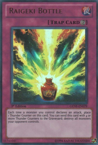 3x Raigeki Bottle - GENF-EN079 - Ultra Rare - Unlimited Edition Lightly ...