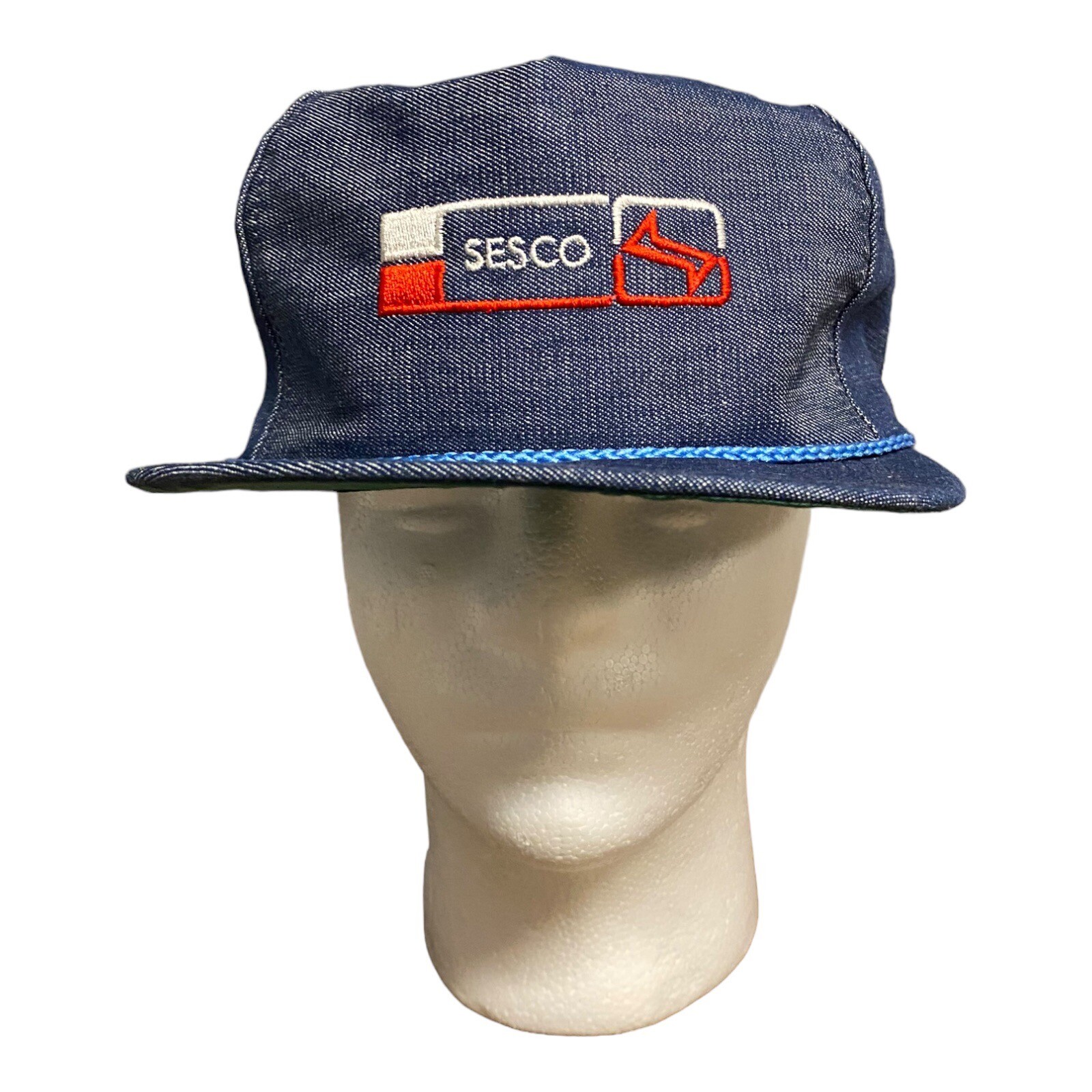 VTG Cherokee Cap Company Denim Hat Rope Sesco Made In USA Rusk Texas | eBay