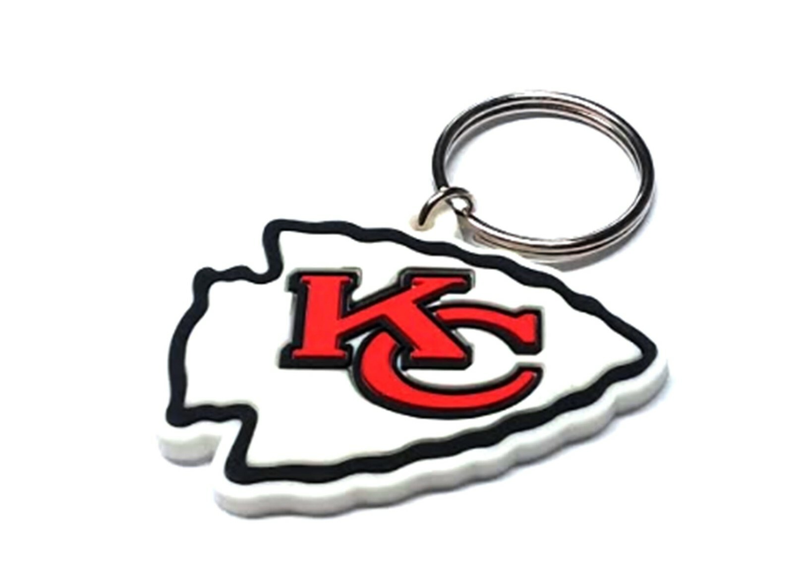KANSAS CITY CHIEFS KEYCHAIN LOGO SOFT PLASTIC NEW LICENSED NFL CHARM ...