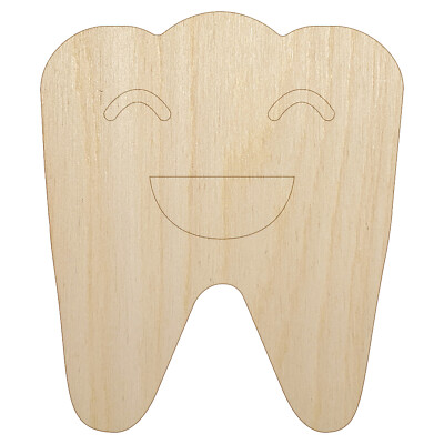 Happy Smiling Tooth Dentist Unfinished Wood Shape Piece Cutout for DIY ...