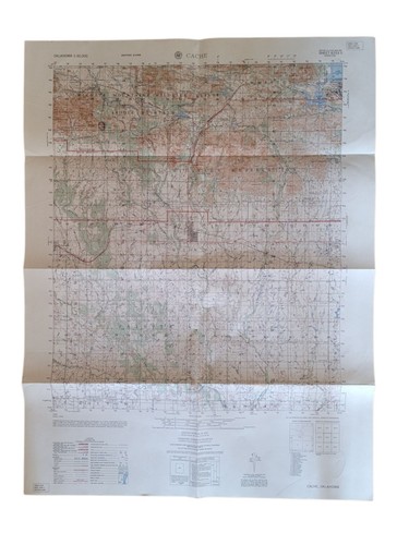 Vintage Cache Oklahoma Army Services Topographical Map Late 1950s 22 X ...