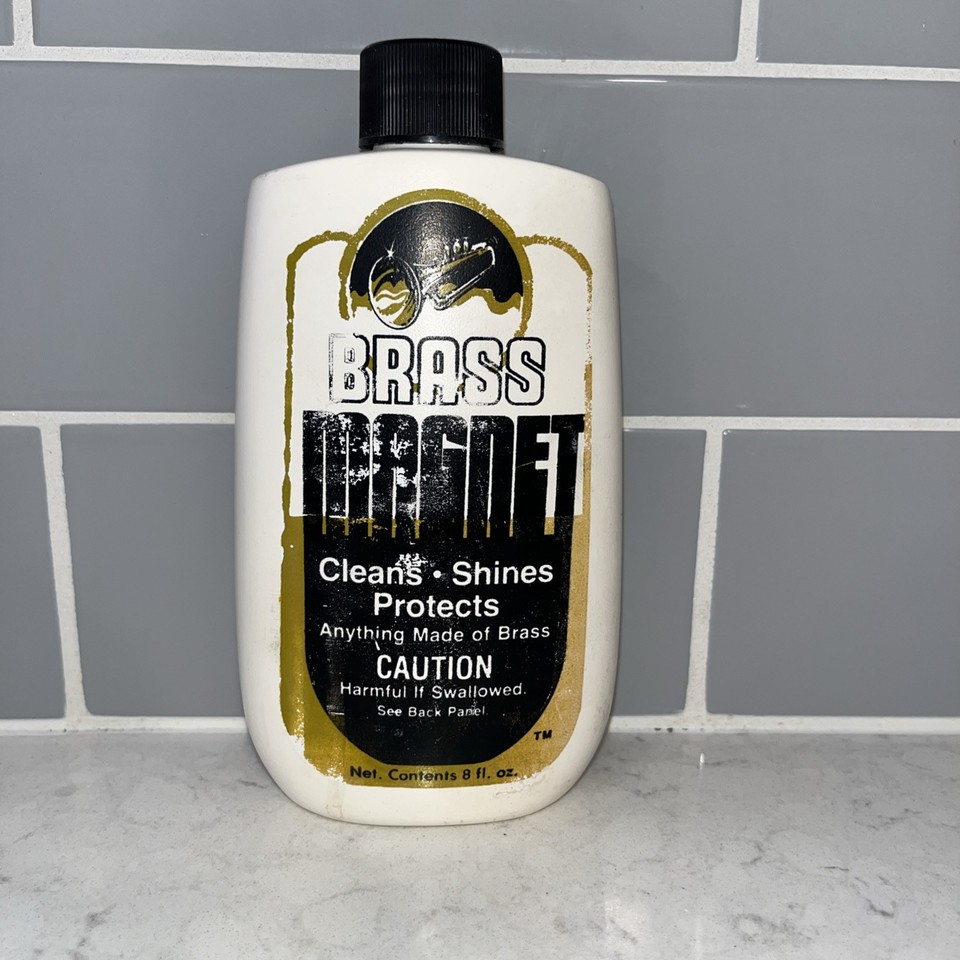 Vintage BRASS MAGNET Polish Cleaner 8oz Discontinued | eBay