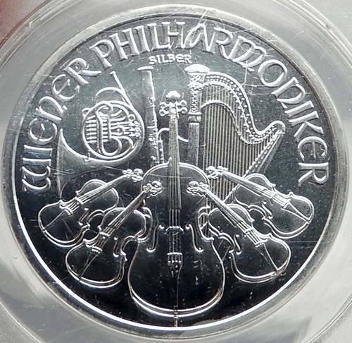 2010 AUSTRIA Vienna Golden Hall Music Instruments Silver Coin ANACS MS ...