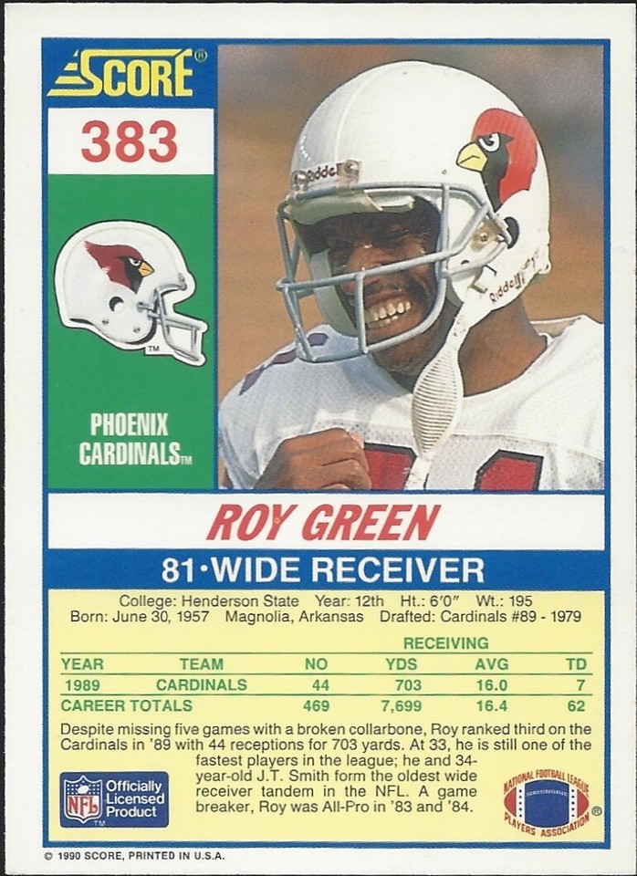 1990 Score #383 Roy Green NearMint | eBay