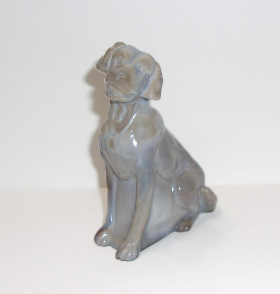 Mosser Glass Gray Brown Marble Labrador Lab Dog Figurine Made In USA | eBay