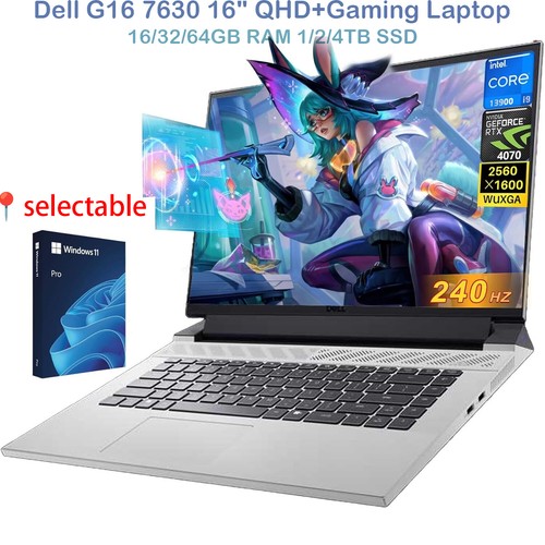 Dell G16 7630 16"QHD+240Hz Laptop,i9 13900HX RTX4070,UpTo 64GB 4TB W11P ...