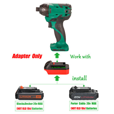 1x Adapter for Porter Cable / B&D 20v Batteries to for Masterforce 20 ...