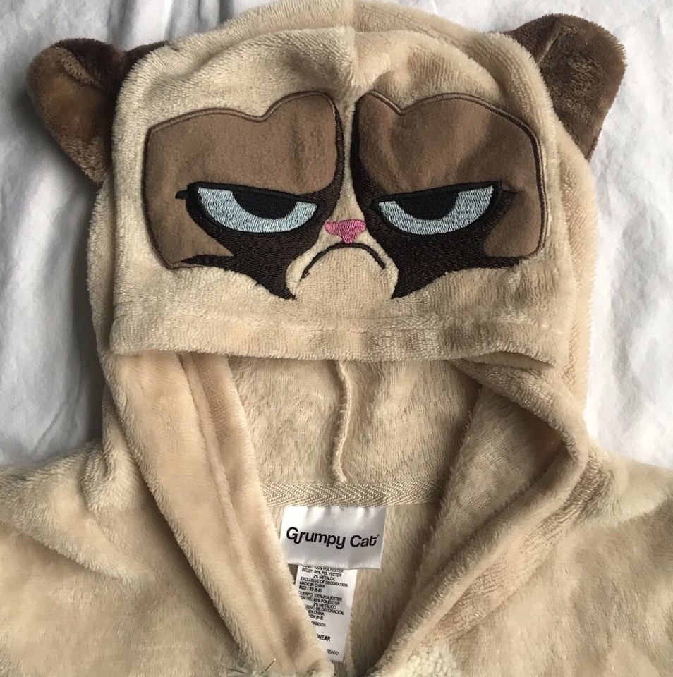 Grumpy Cat Beige One Piece Pajama Custome Size XS | eBay